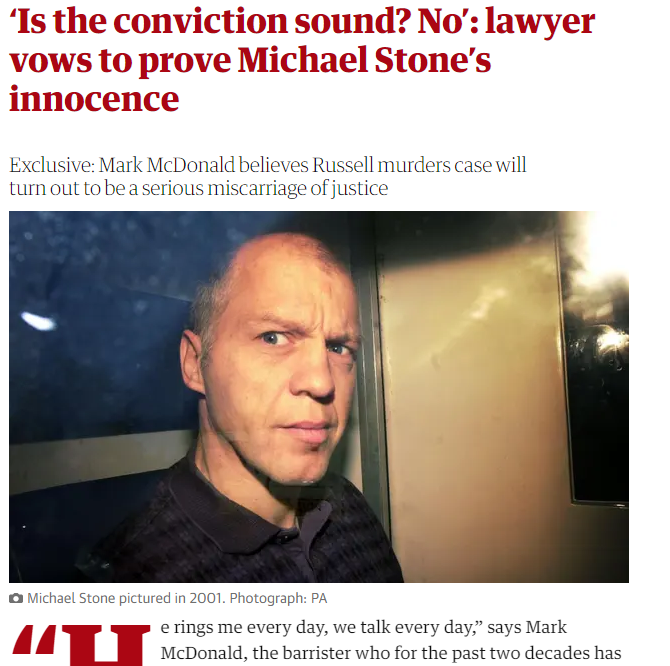 Guardian Article: ‘Is the conviction sound? No’: lawyer vows to prove ...
